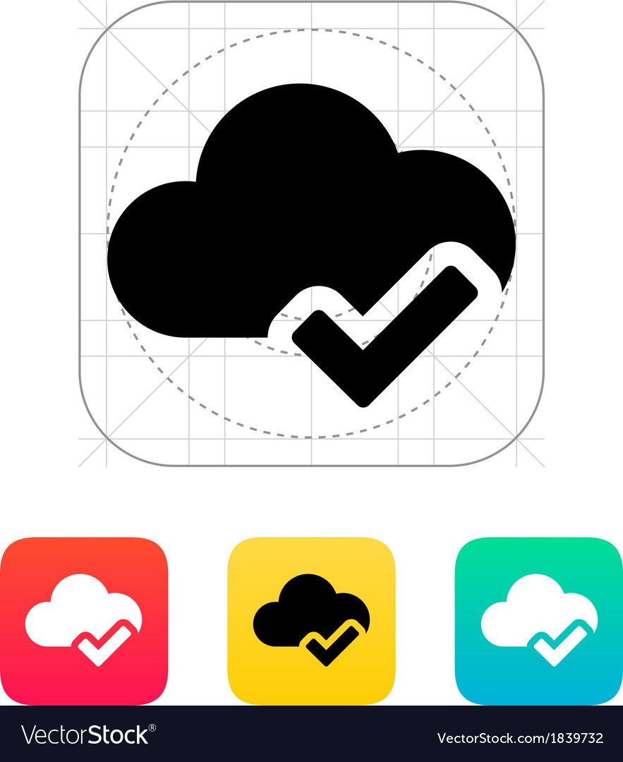 Check cloud icon Royalty Free Vector Image - VectorStock