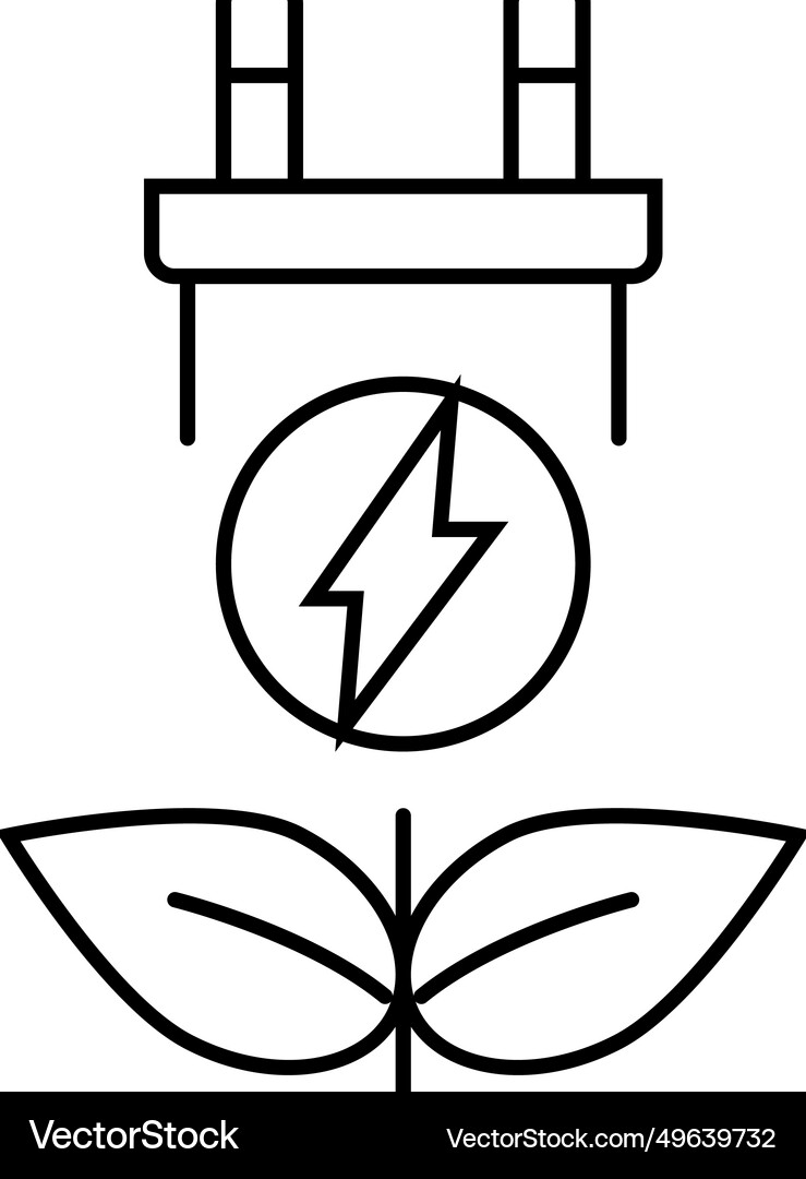 Clean energy electric line icon Royalty Free Vector Image
