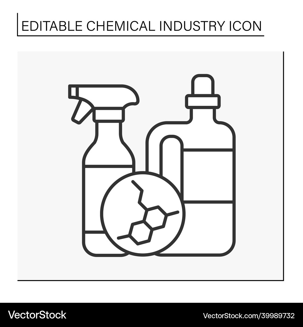 Cleaning chemistry line icon Royalty Free Vector Image