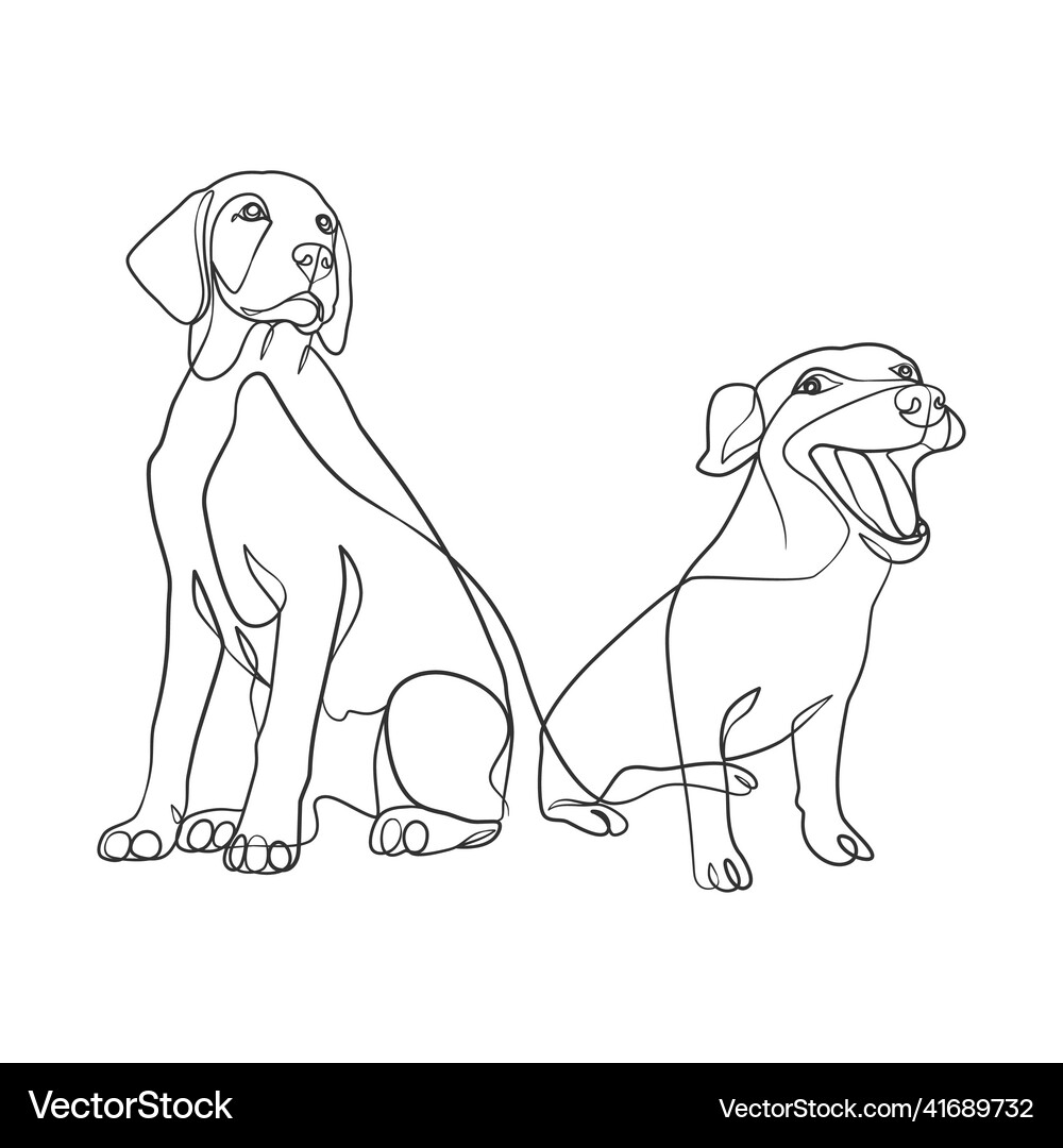 Continuous one line drawing of a dog Royalty Free Vector