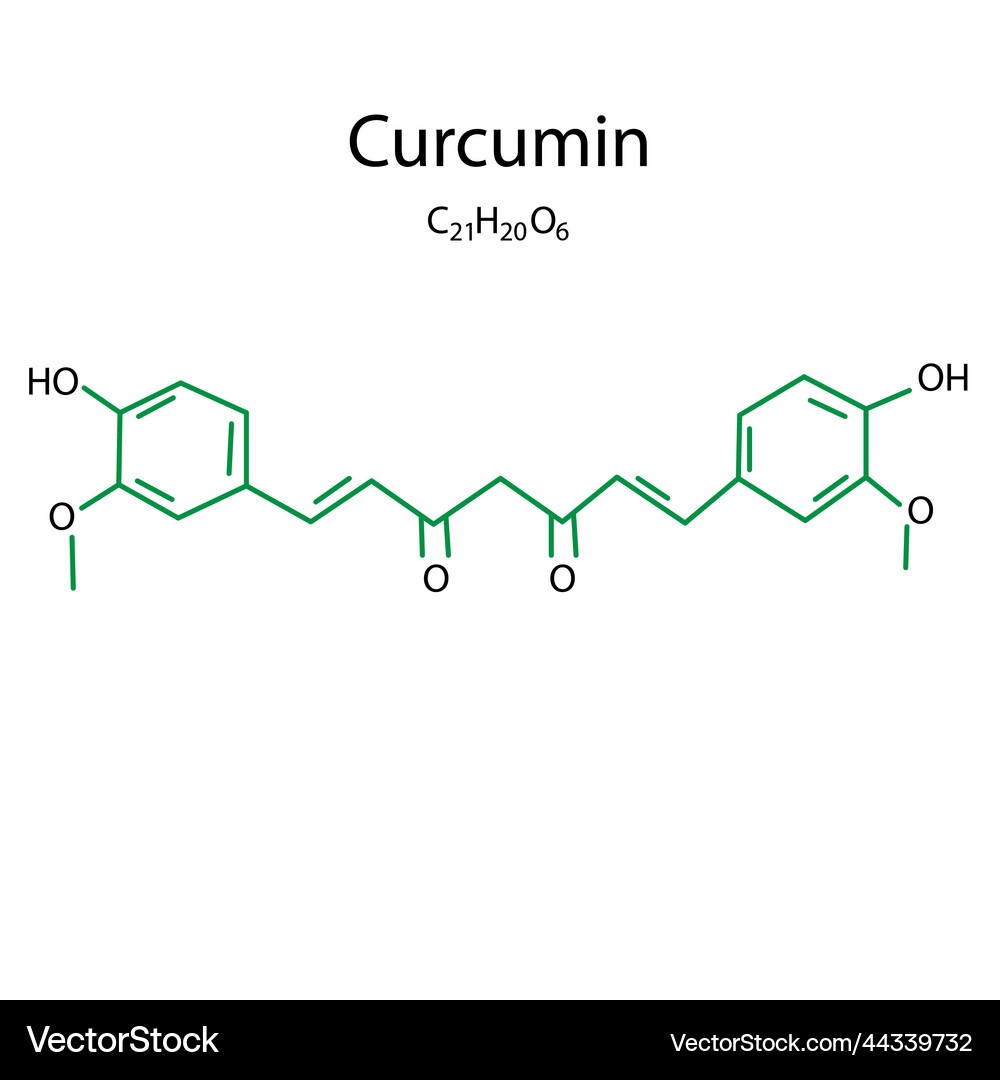 Curcumin formula chemical geometric art Royalty Free Vector