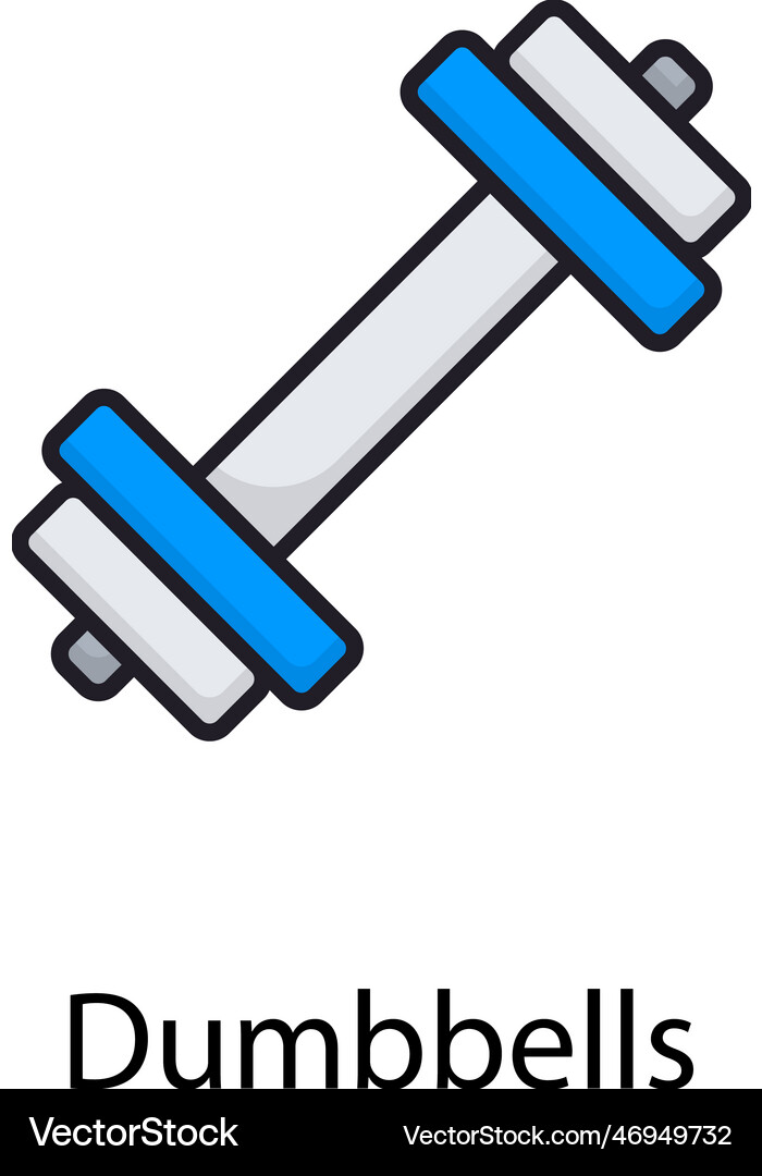 Dumbbells fill outline icon design Royalty Free Vector Image
