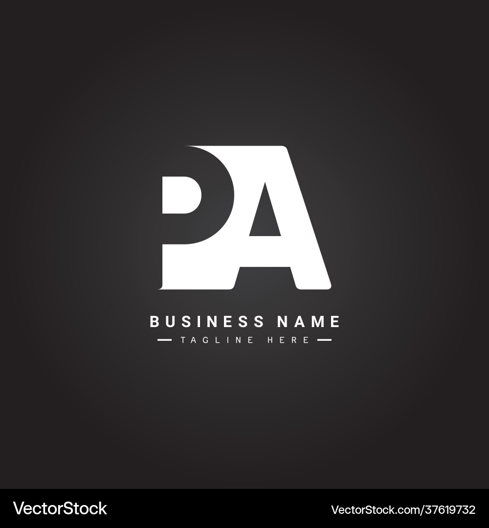 Initial letter pa logo - minimal business logo Vector Image