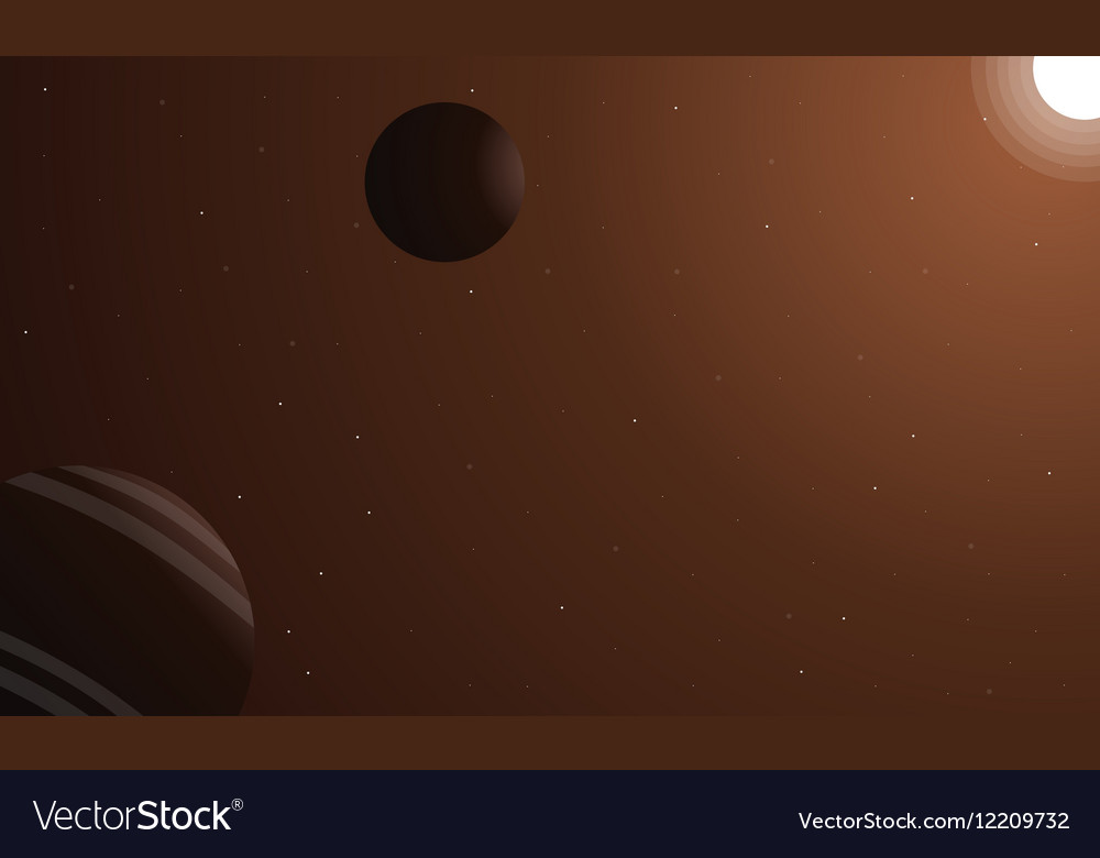 Landscape of retro outer space with planet Vector Image