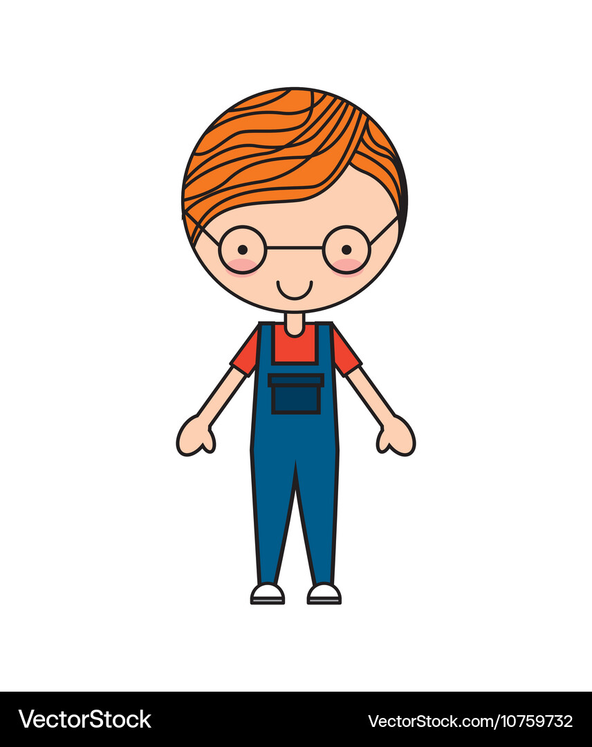 Little boy cartoon isolated icon Royalty Free Vector Image