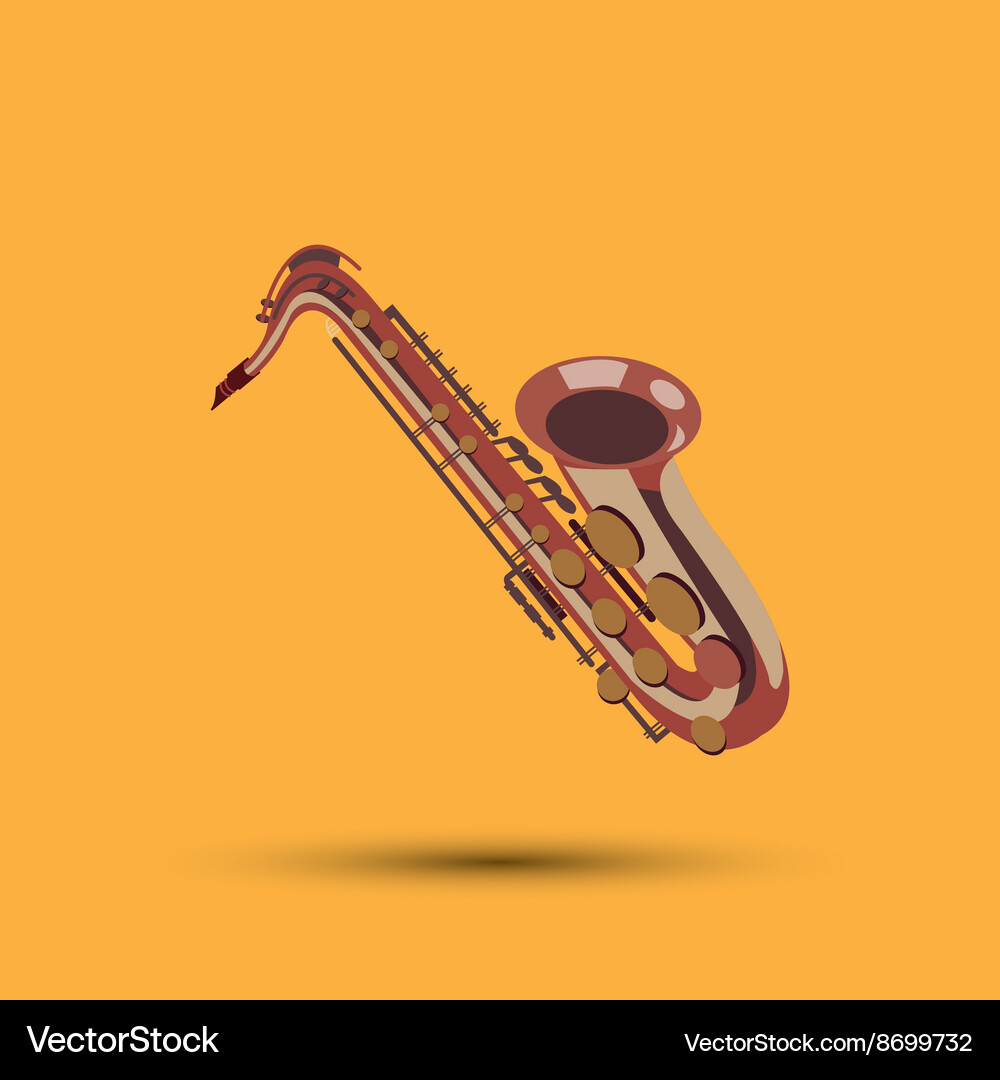 Music icon retro concept flat Royalty Free Vector Image