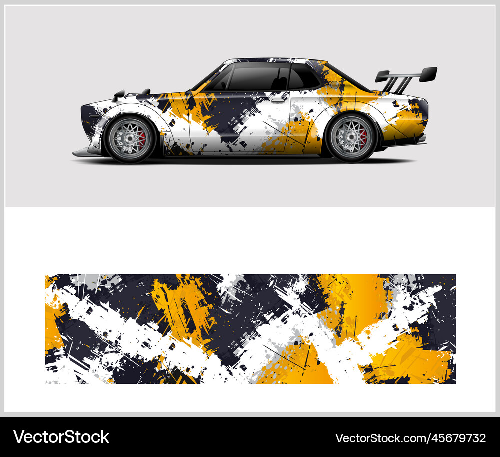 Red car wrap design for vehicle wrap design Vector Image