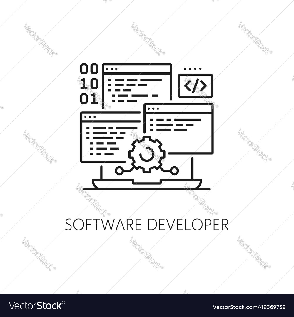 Software developer it specialist icon engineering Vector Image