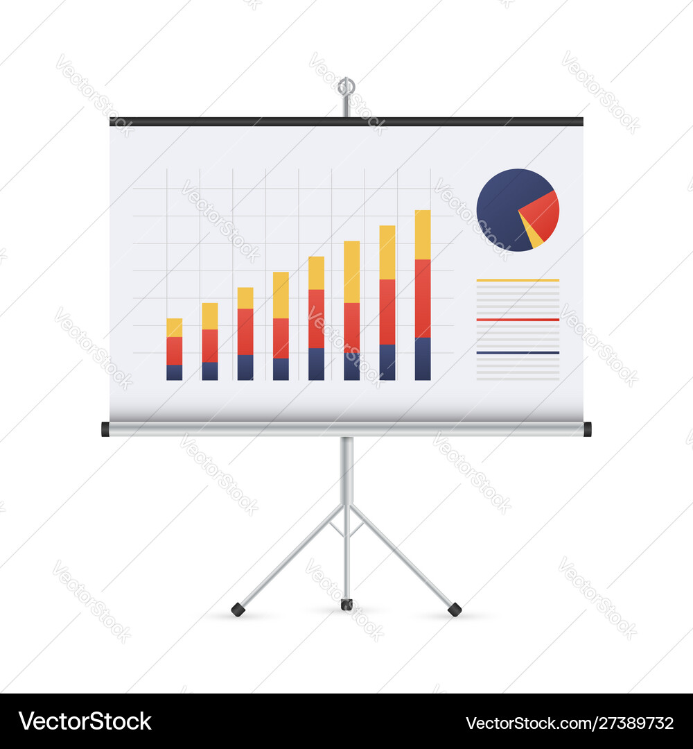 White board and business grap Royalty Free Vector Image