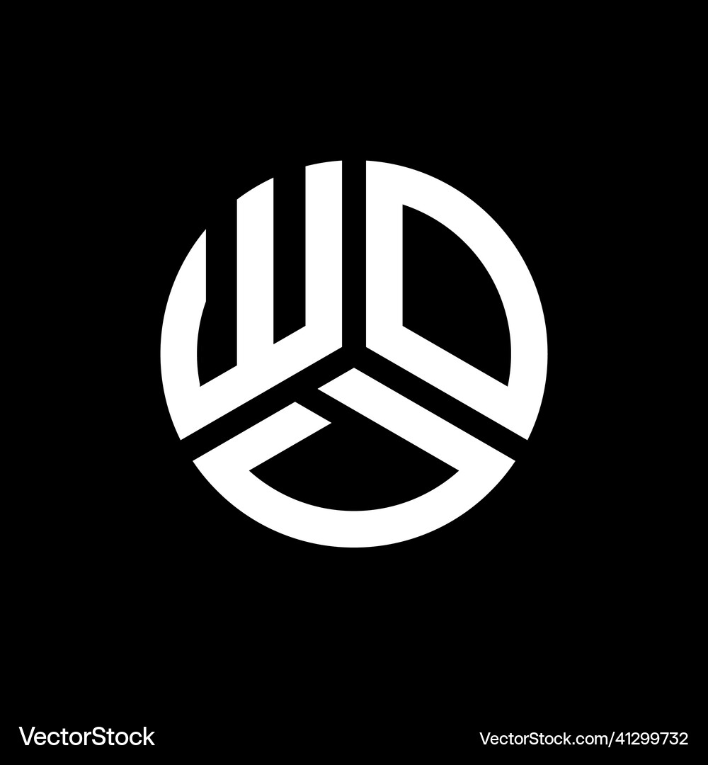 Wod letter logo design on black background Vector Image