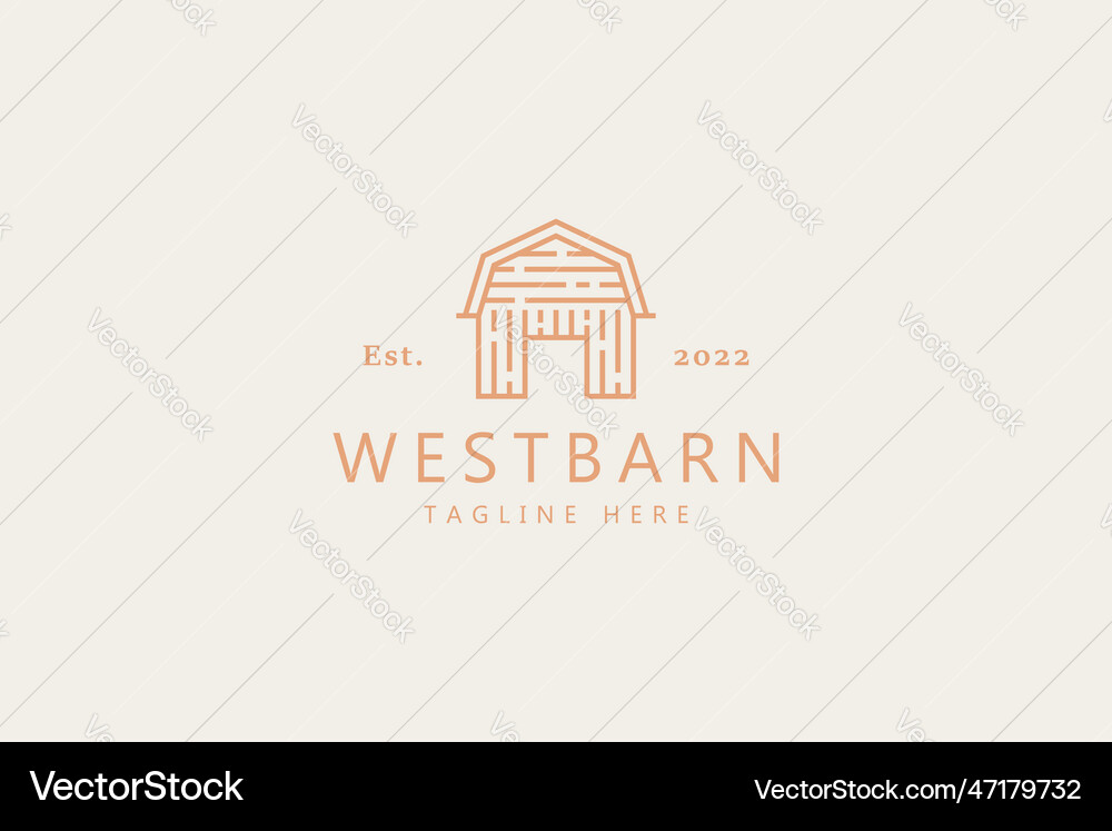 Wooden barn and farm logo rustic template Vector Image