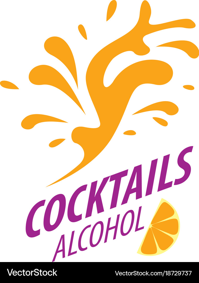 Alcoholic cocktails logo Royalty Free Vector Image