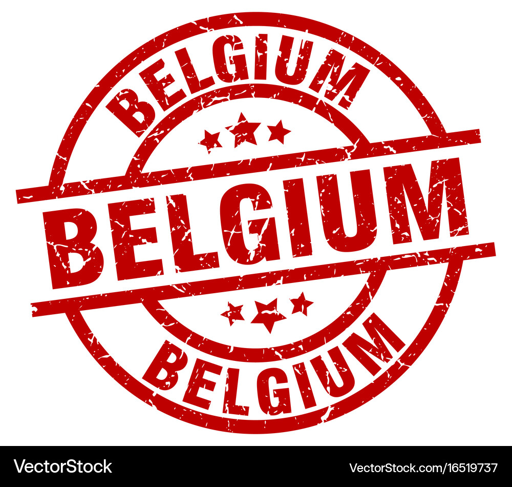 Belgium red round grunge stamp Royalty Free Vector Image