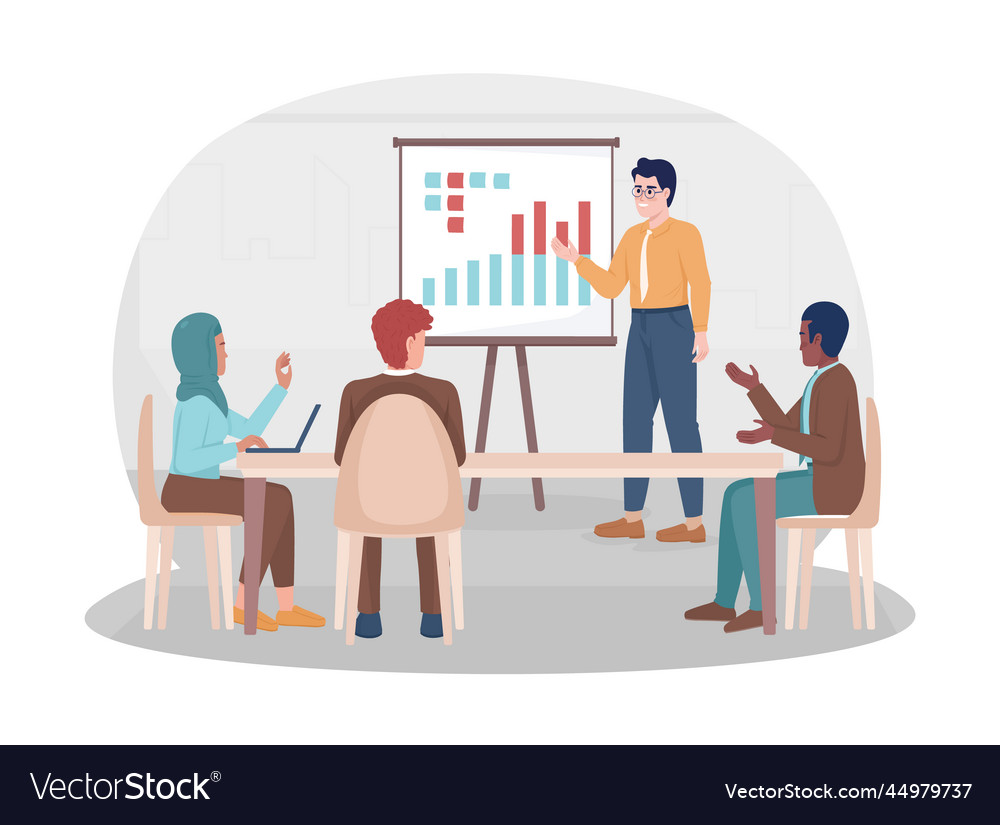 Business presentation 2d isolated Royalty Free Vector Image