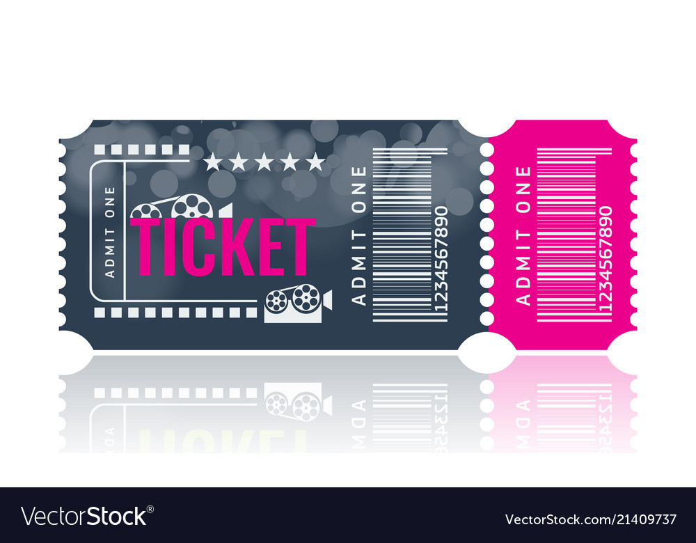 Cinema Ticket Sample Template Design Trendy Vector Image