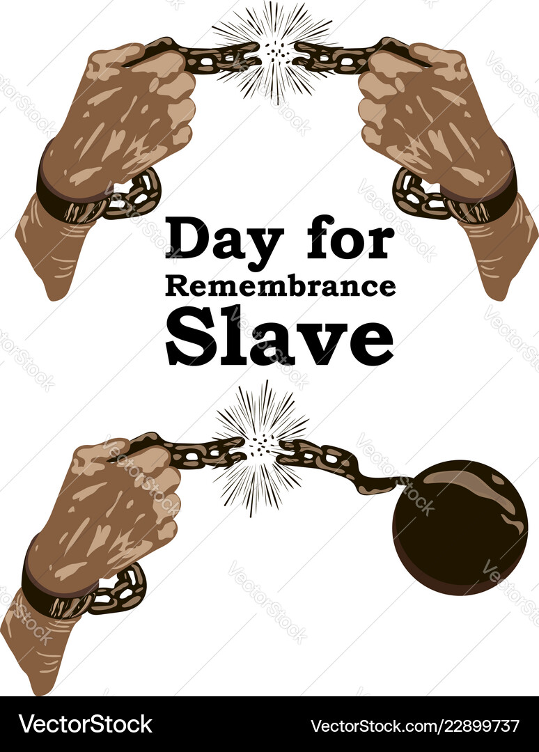 Concept on day for abolition slavery hands Vector Image