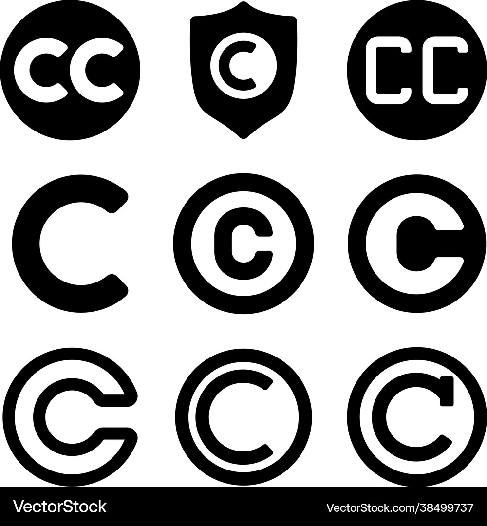 Copyright icon set Royalty Free Vector Image - VectorStock