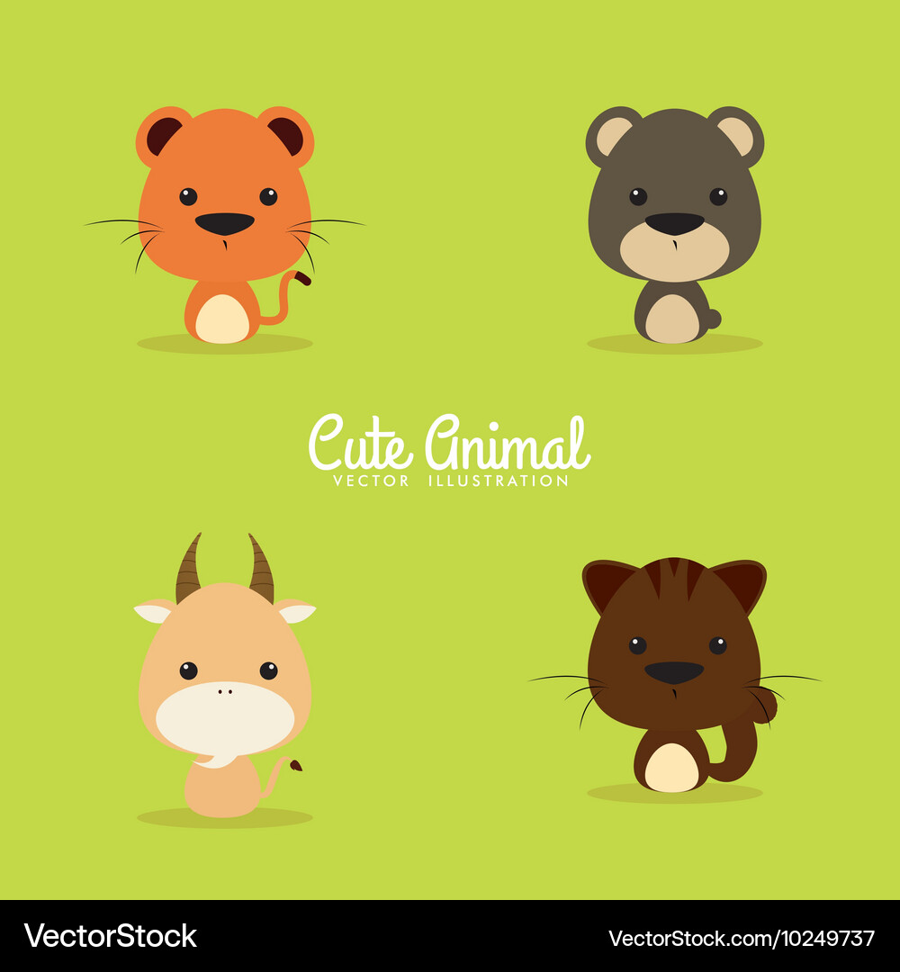 Cute cartoon wild animal Royalty Free Vector Image