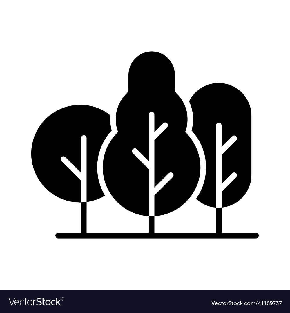 Deciduous forest glyph icon nature sign graph Vector Image