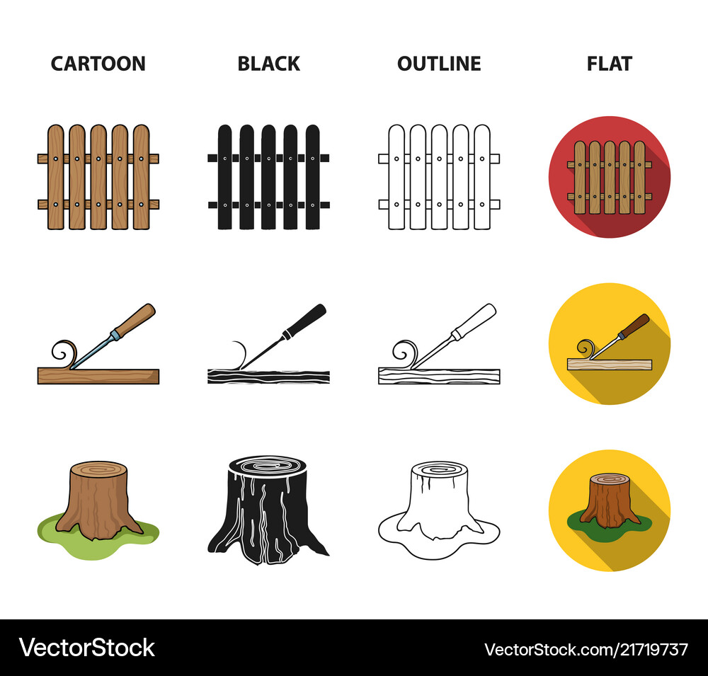 Fence chisel stump hacksaw for wood lumber Vector Image