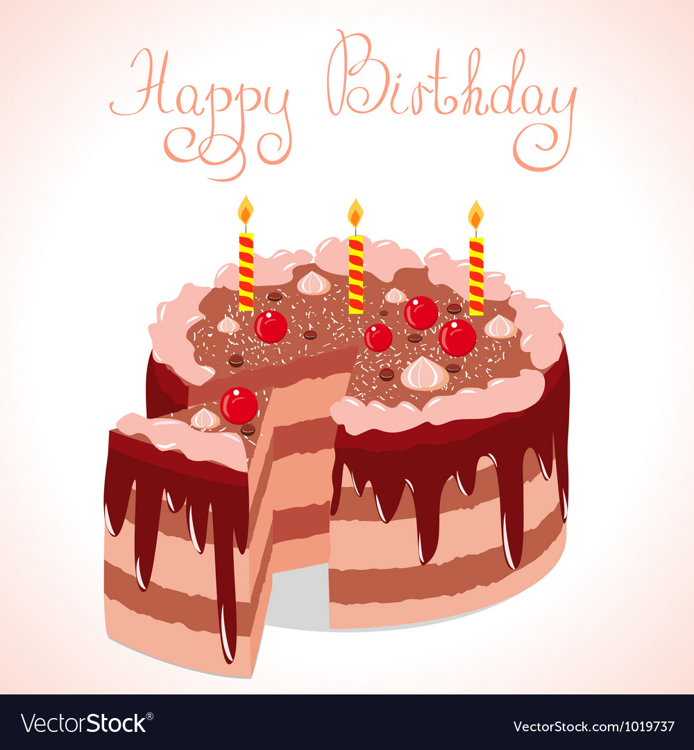Happy cake Royalty Free Vector Image - VectorStock