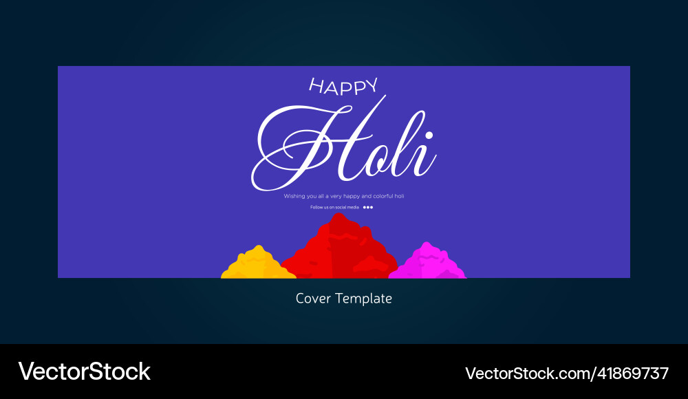 Happy holi cover page design Royalty Free Vector Image