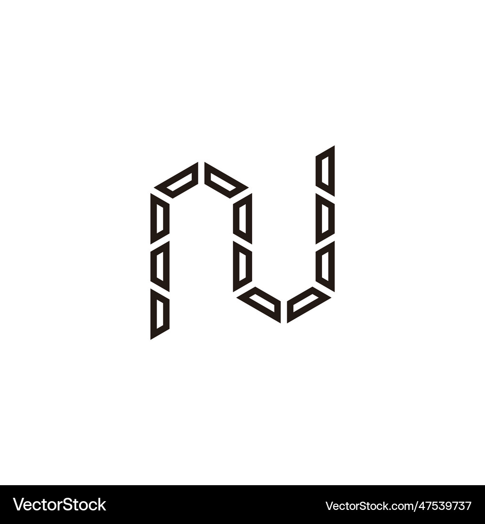 Letter n technology modern geometric symbol Vector Image