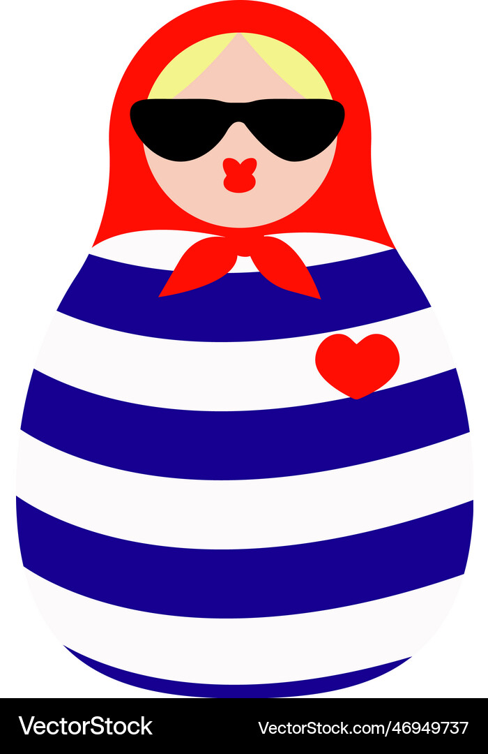 Matryoshka doll icon in flat style Royalty Free Vector Image