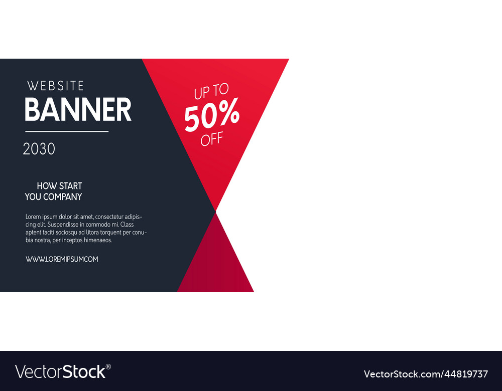 Modern website banner template design Royalty Free Vector