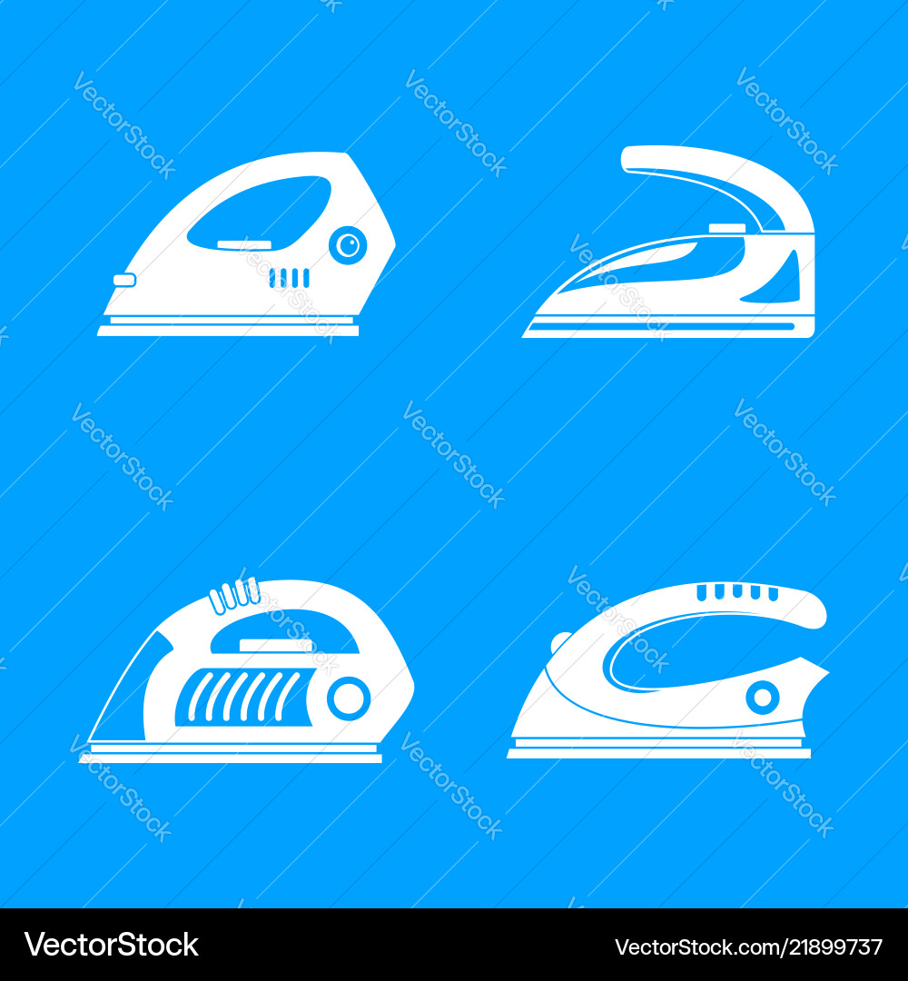 Smoothing iron drag icons set simple style Vector Image