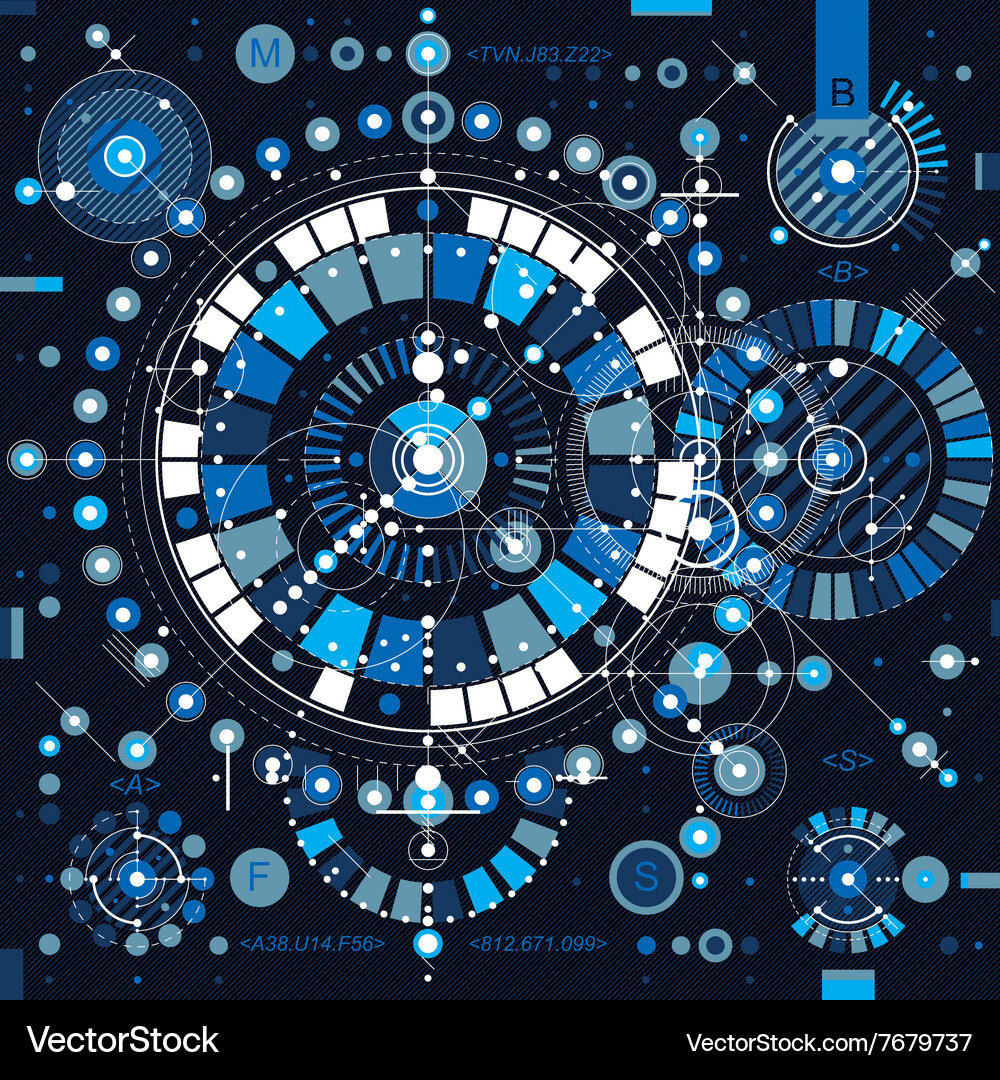 Technical plan engineering draft drawing Vector Image