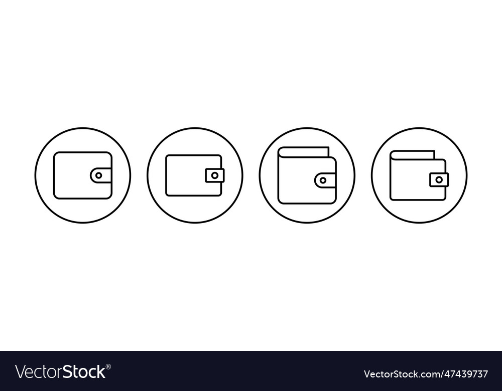 Wallet icon set Royalty Free Vector Image - VectorStock