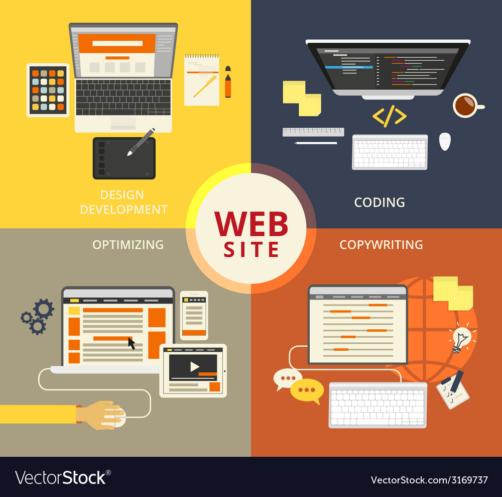 Website building Royalty Free Vector Image - VectorStock