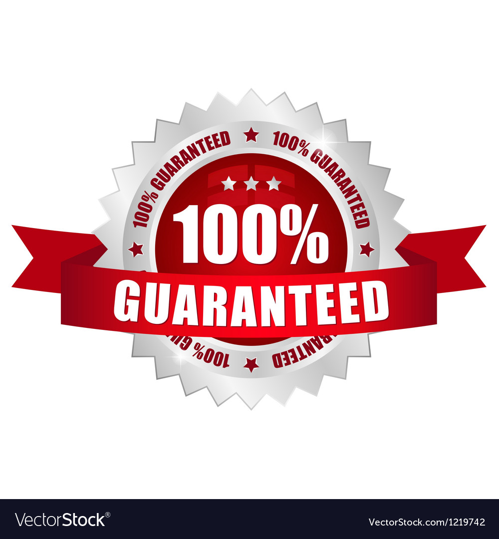 100 guaranteed button Royalty Free Vector Image
