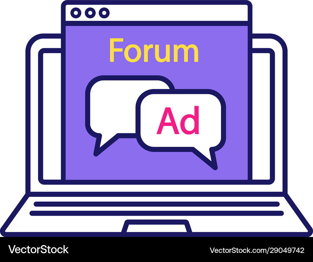 Advertising forum color icon Royalty Free Vector Image