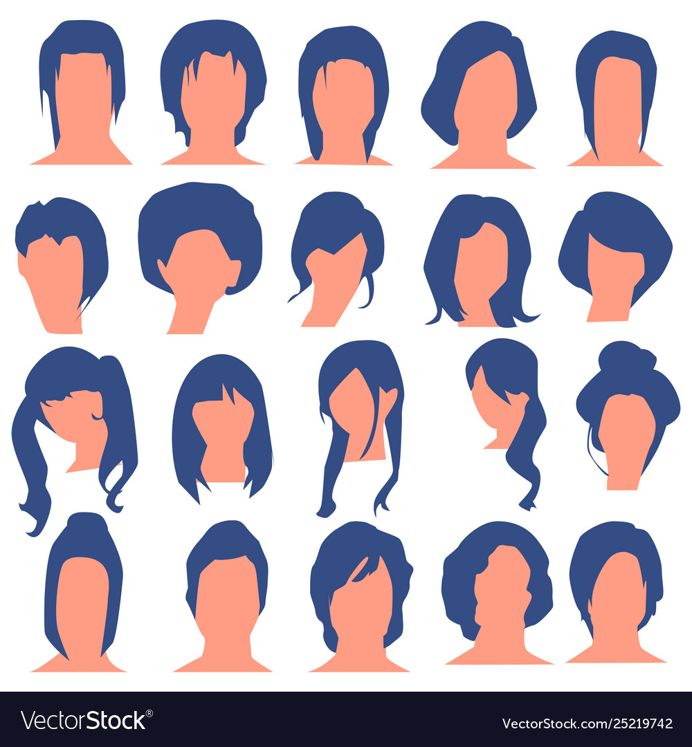 Beautiful Women Hair Style Collections Royalty Free Vector