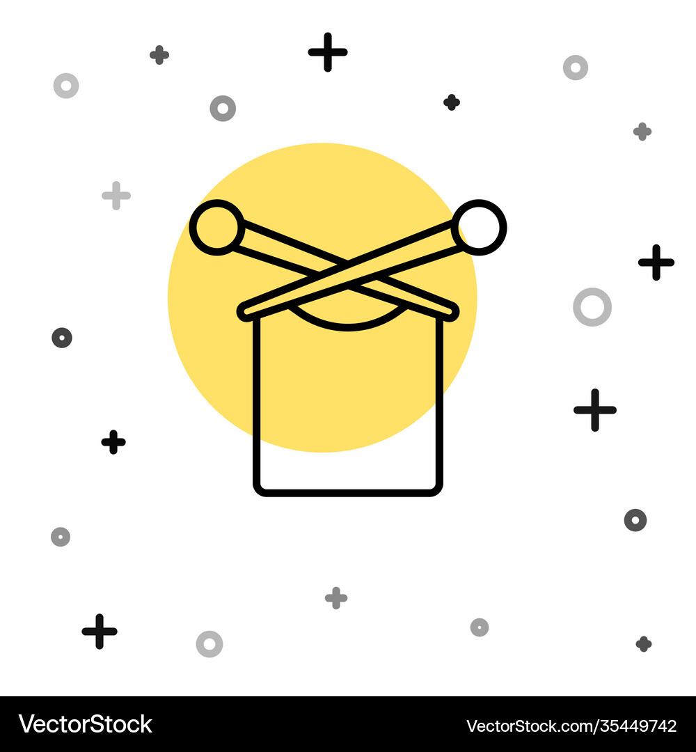 Black line knitting icon isolated on white Vector Image