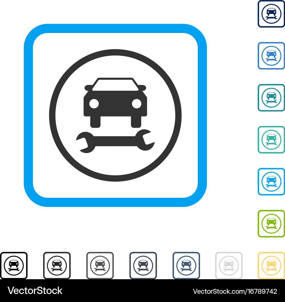 Car repair framed icon Royalty Free Vector Image