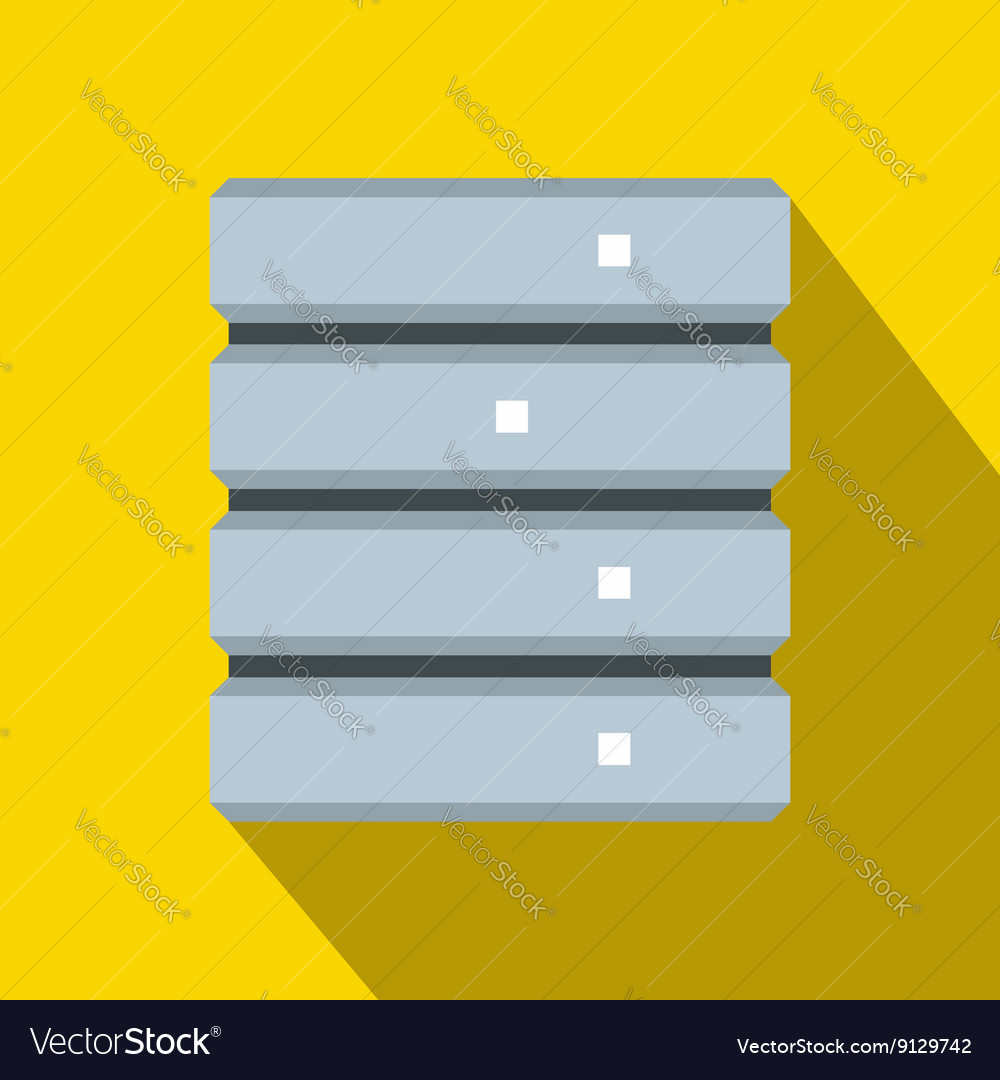 Database icon in flat style Royalty Free Vector Image