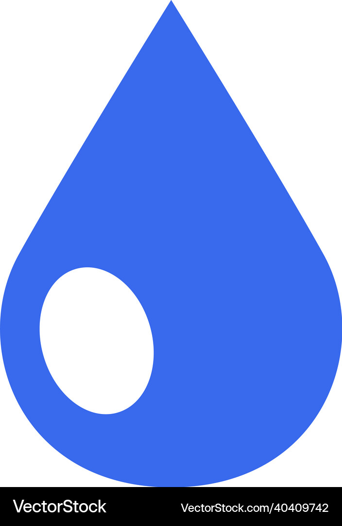 Flat drop of blue liquid falling tear or raindrop Vector Image