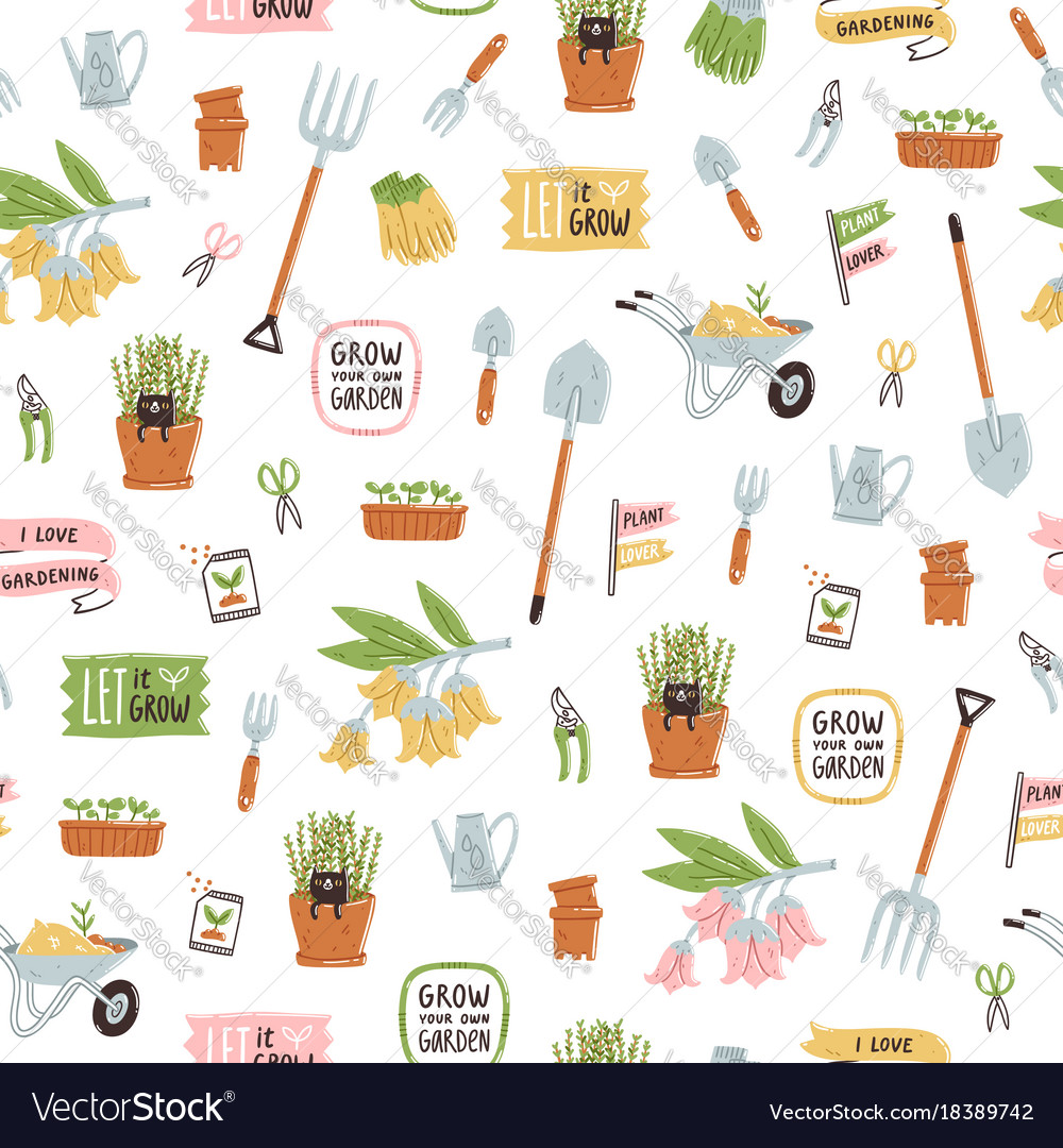 Garden theme pattern Royalty Free Vector Image