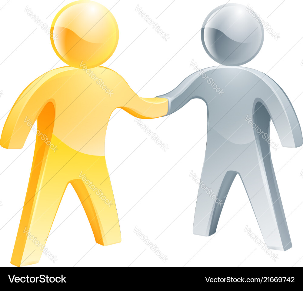 Handshake silver and gold people concept Vector Image
