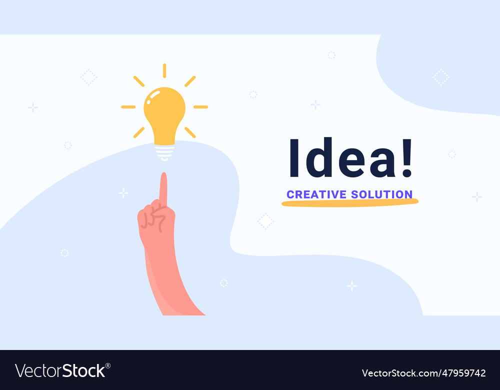 Idea and creative solution flat Royalty Free Vector Image