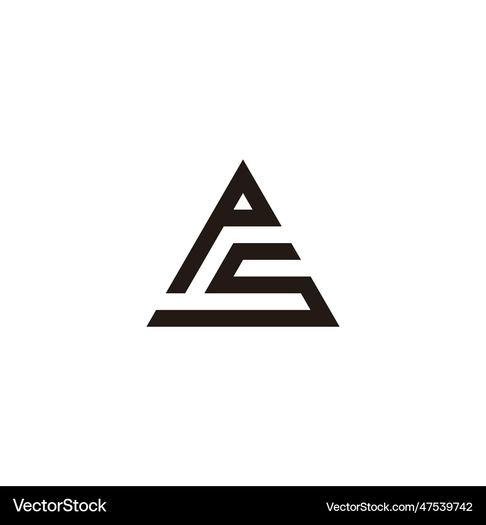 Letter ps triangle geometric symbol simple logo Vector Image