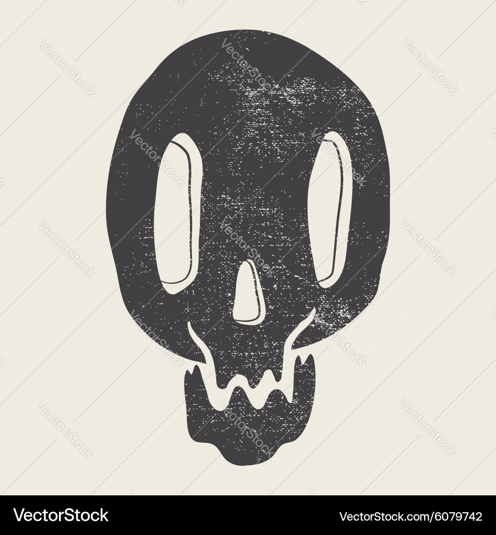 Print depicting a skull poster Royalty Free Vector Image