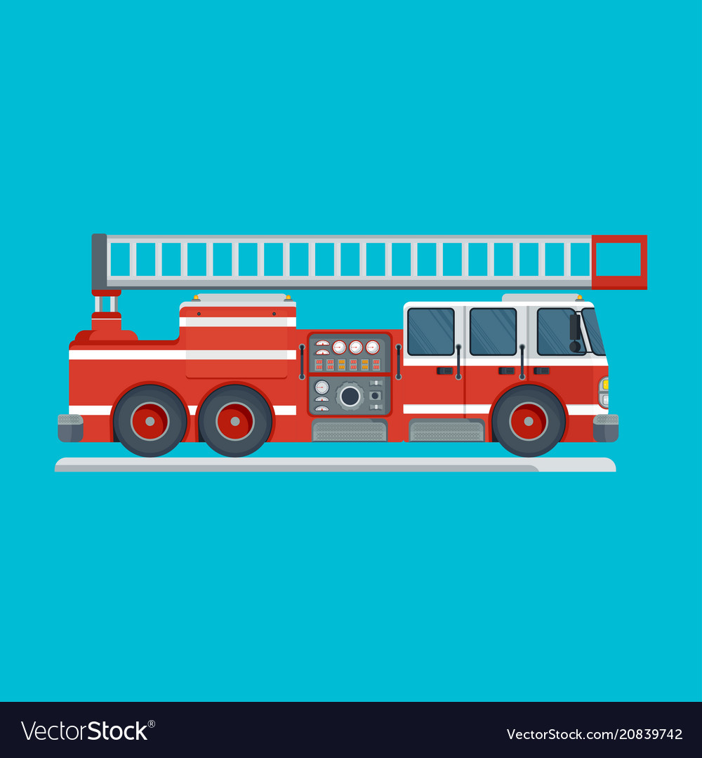 Red fire engine Royalty Free Vector Image - VectorStock