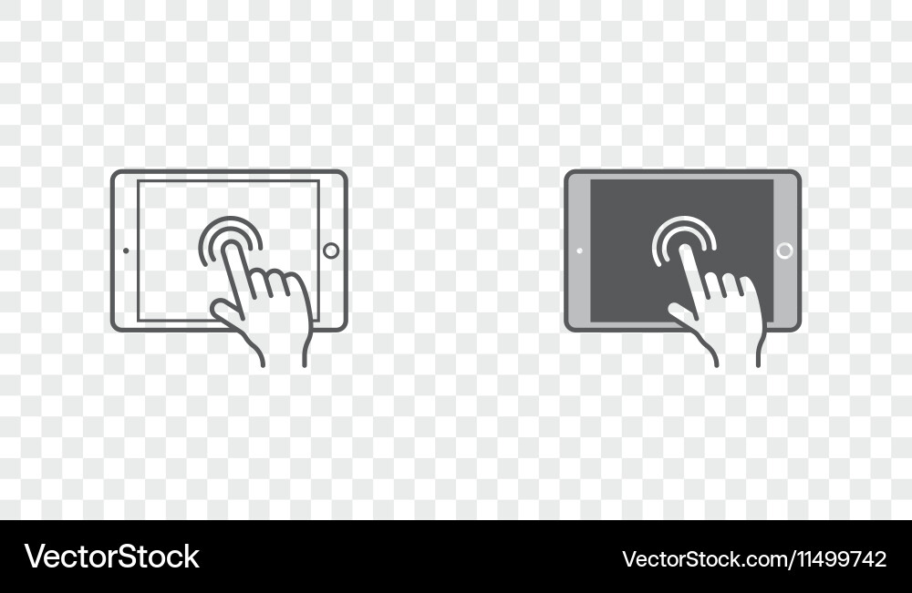 Set icons with hands holding smart device Vector Image