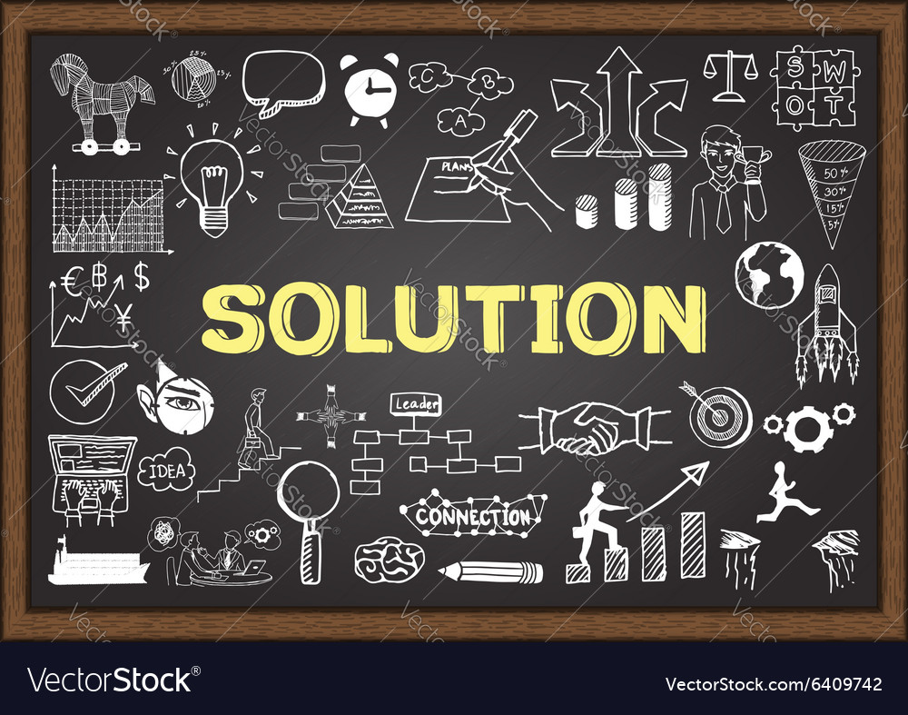 Solution on chalkboard Royalty Free Vector Image