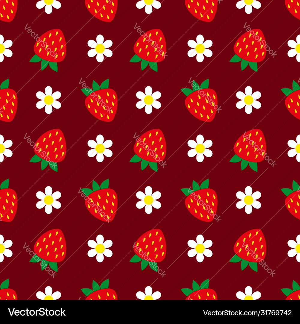 Strawberry seamless pattern cartoon Royalty Free Vector