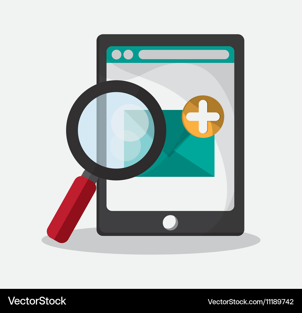 Tablet and digital marketing design Royalty Free Vector